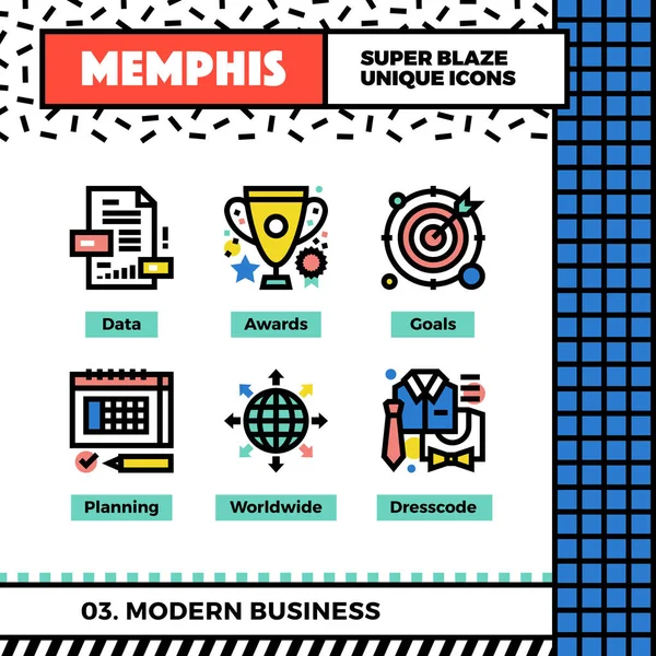 Corporate Management Neo Memphis Icons — Stock Vector © bloomua #132428672