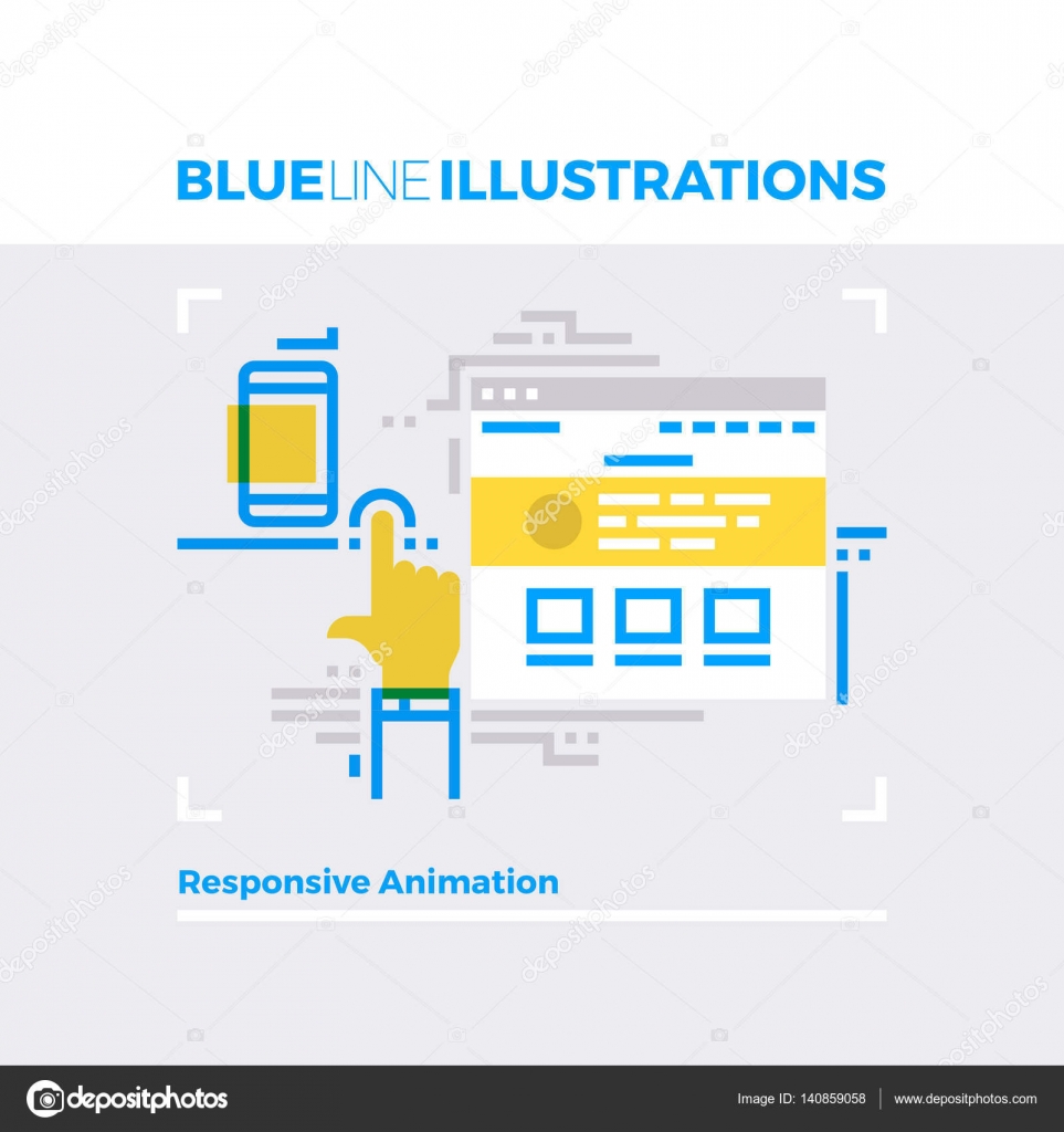Responsive Animation Blue Line Illustration Stock Vector Image by ...