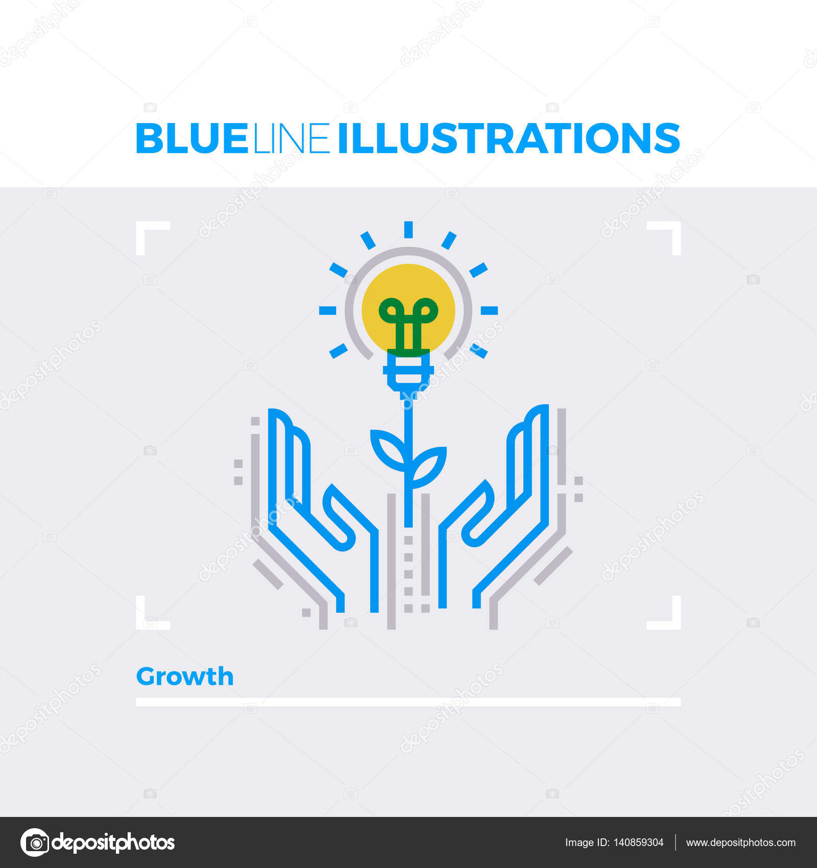 Growth Blue Line Illustration Stock Vector by ©bloomua 140859304