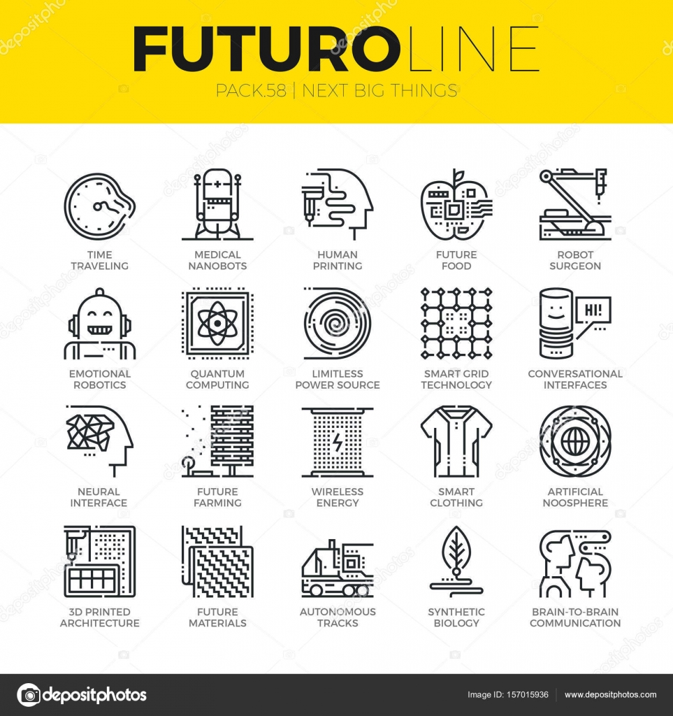 Next Big Things Futuro Line Icons Stock Vector Image by ©bloomua #157015936