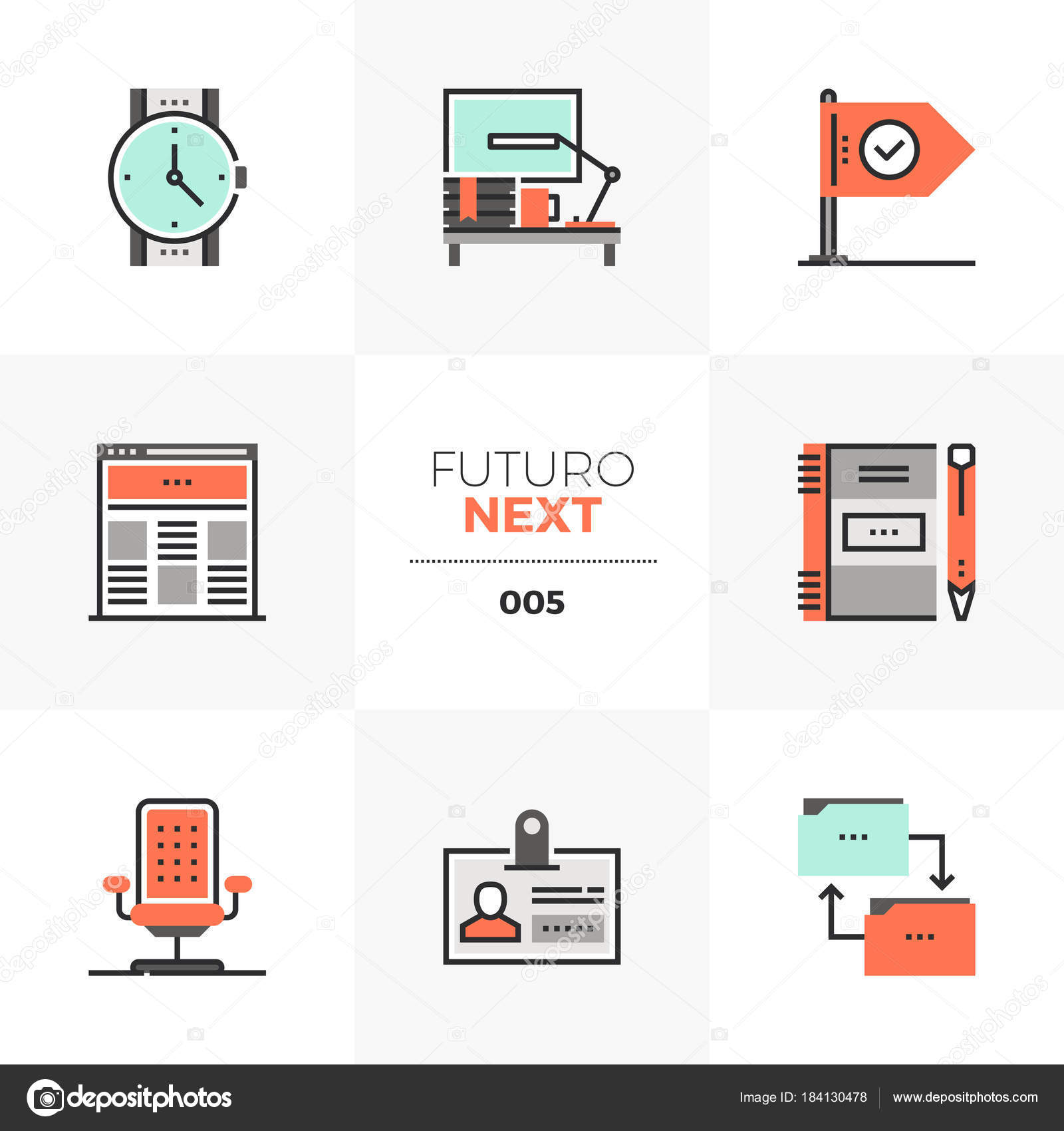 Business Workflow Futuro Next Icons Stock Vector Image by ©bloomua ...