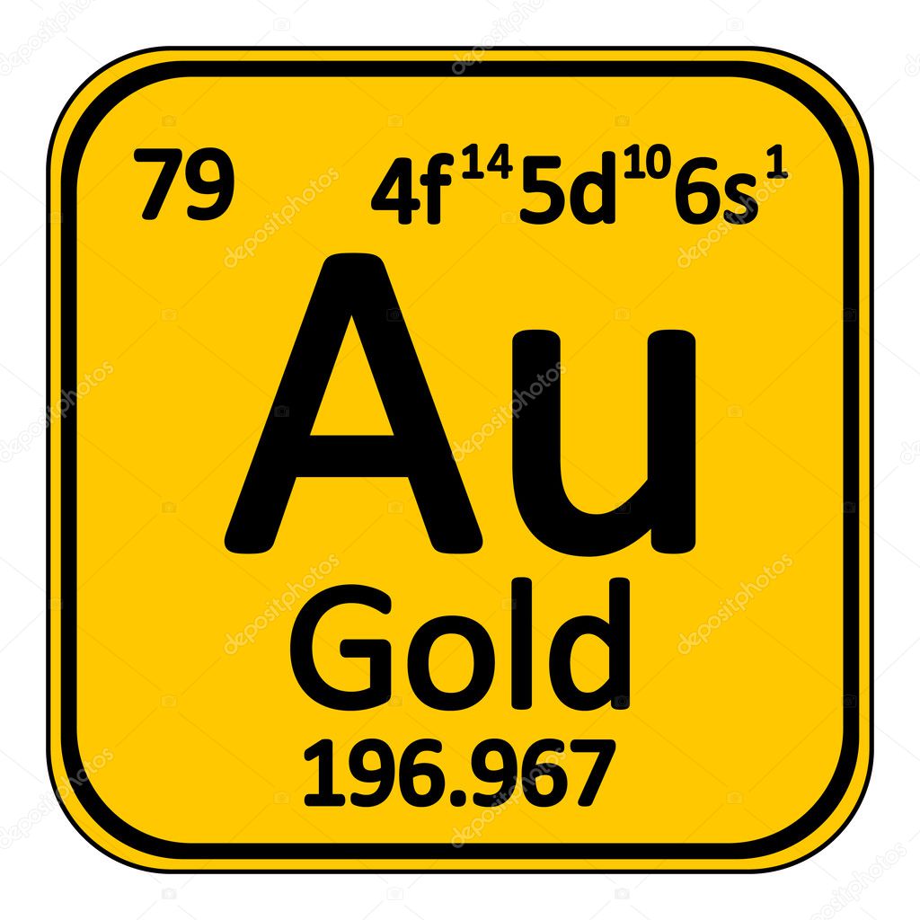Símbolo De La Tabla Periódica Del Oro