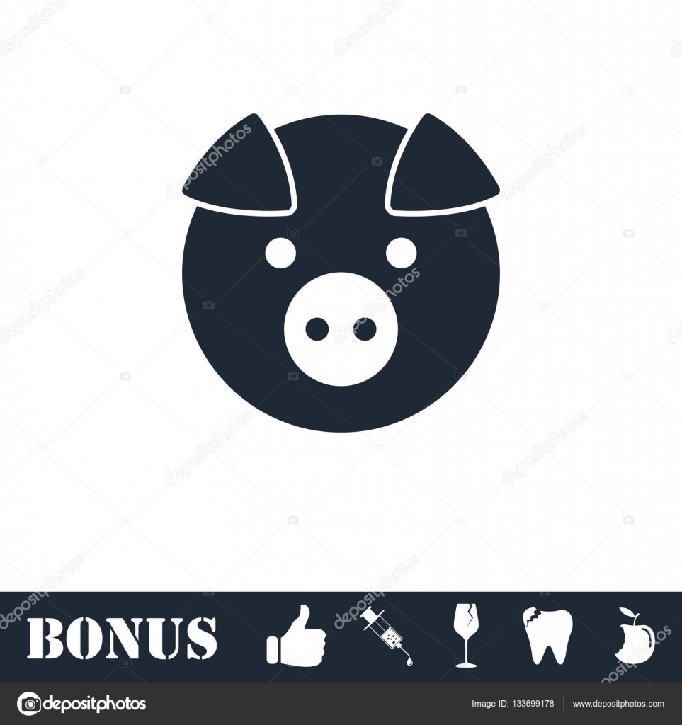 Pig icon flat — Stock Vector © demjan #133699178