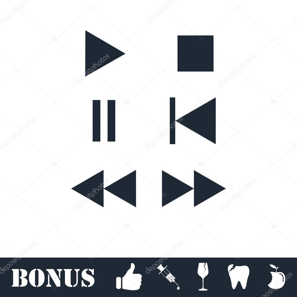 Icono de bot n de m sica plana. S mbolo de ilustraci n vectorial y pictograma de bonificaci n 2024