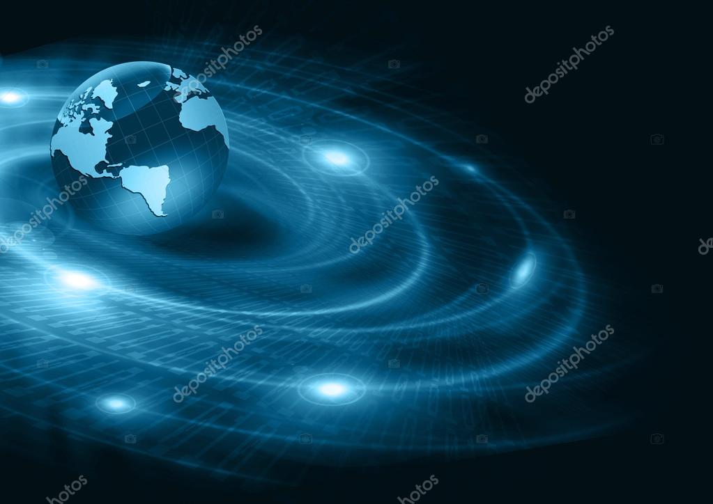 Konsep Internet terbaik dari bisnis global. Globe, garis bersinar pada ...