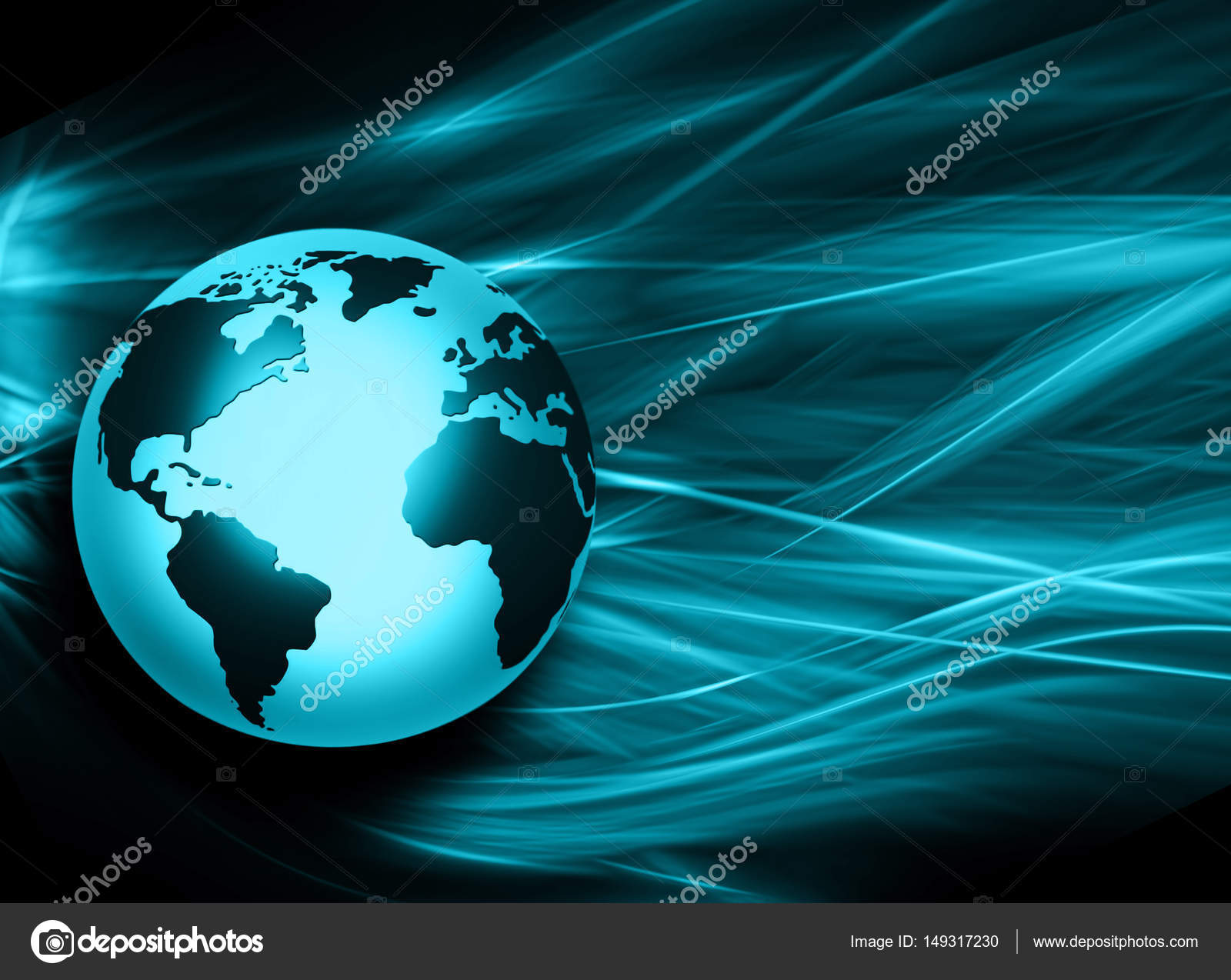 Best Internet Concept of global business. Globe, glowing lines on ...