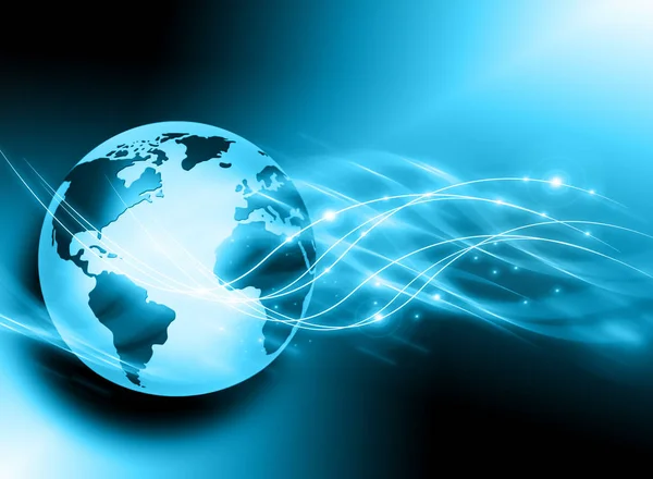 Best Internet Concept of global business. Globe, glowing lines on ...