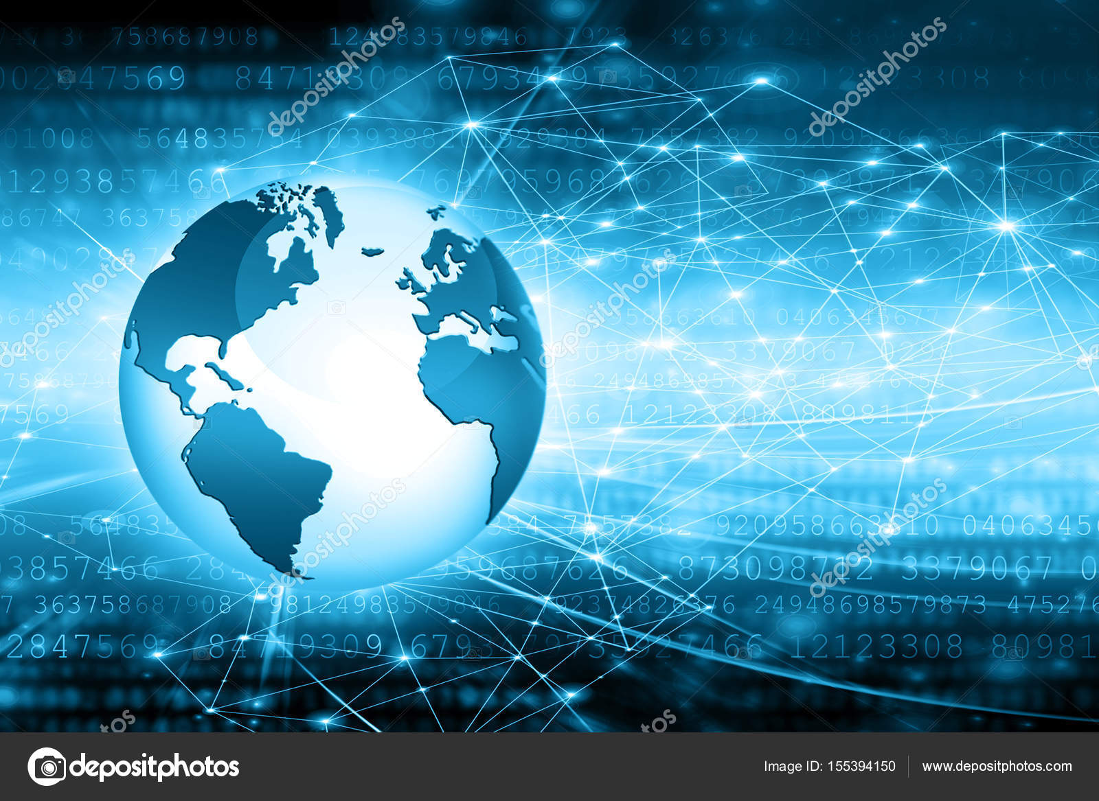 Bestes Internet-Konzept des globalen Geschäfts. Globus, glühende Linien ...