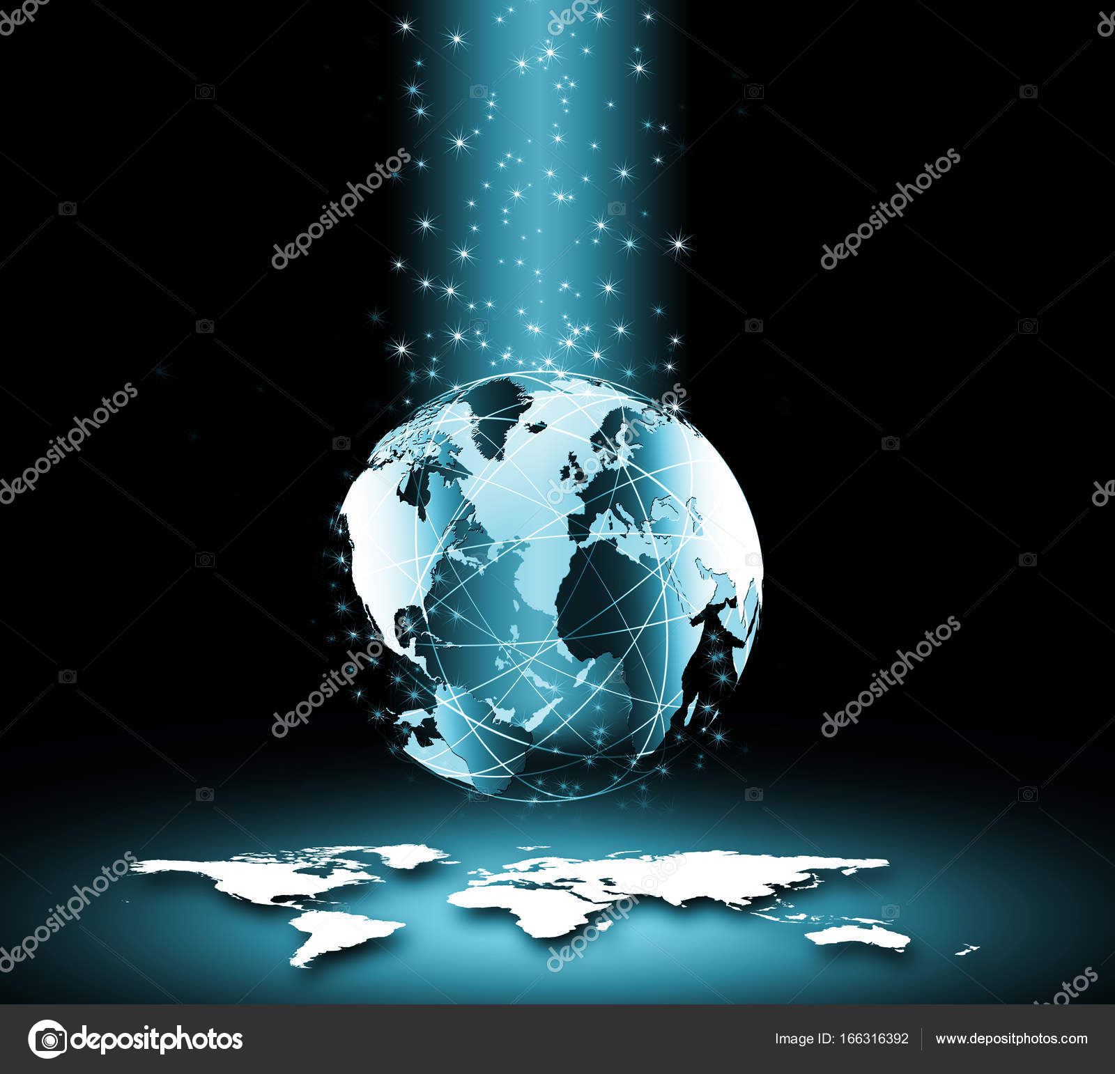 Best Internet Concept of global business. Globe, glowing lines on ...