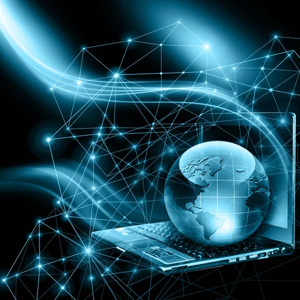 Best Internet Concept of global business. Globe, glowing lines on ...