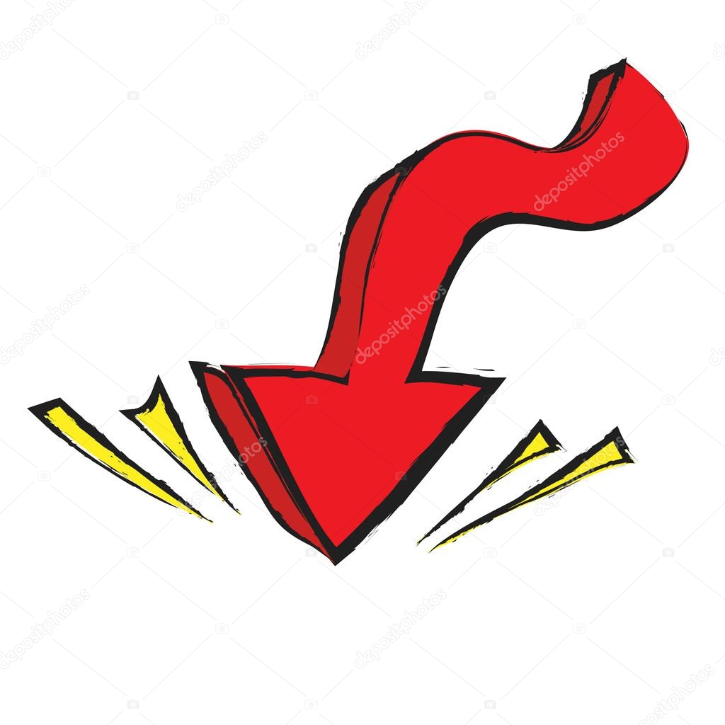 Cartoon arrow pointing down Stock Illustration by ©dusan964 #126583996