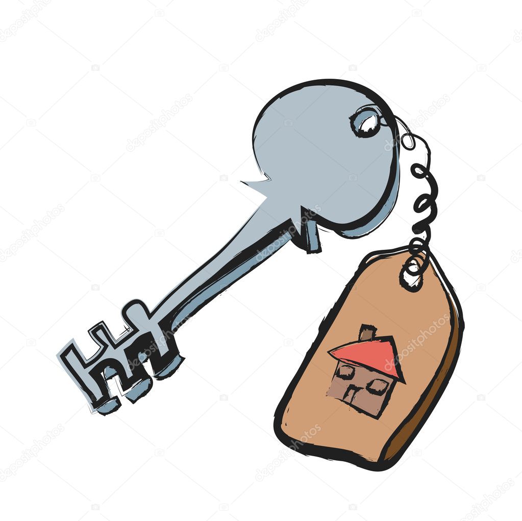 Cartoon house keys, illustration Stock Illustration by ©dusan964 #126820308