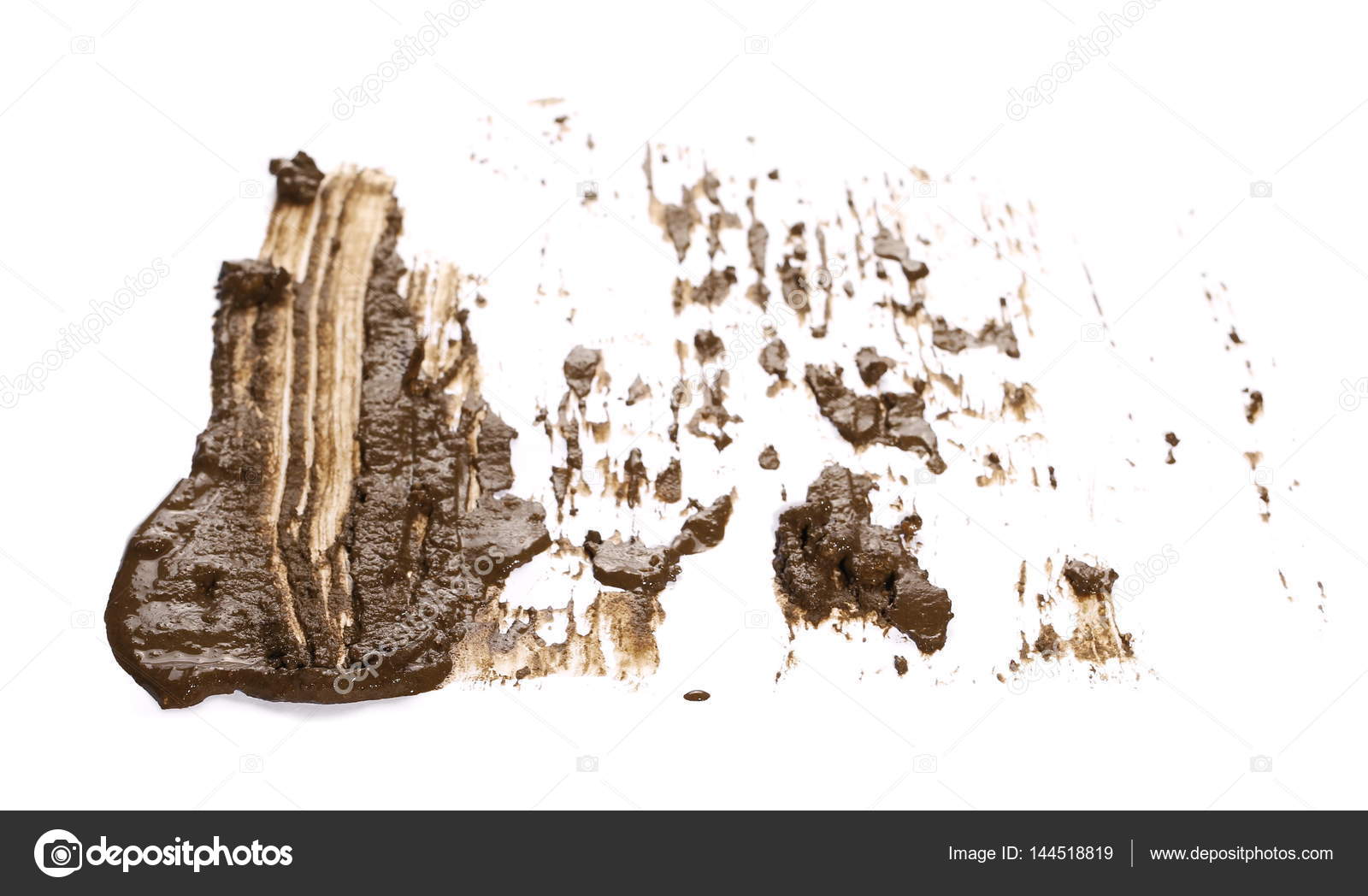Drops of mud sprayed isolated on white background, with clipping path ...