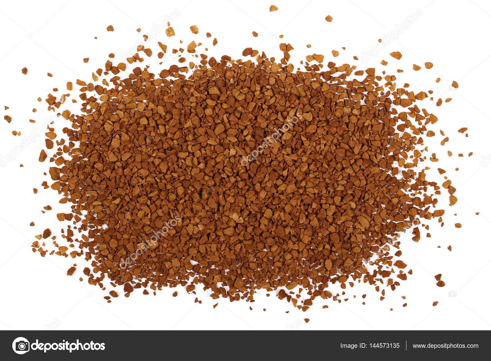 Instant coffee powder isolated on white background and texture, top ...