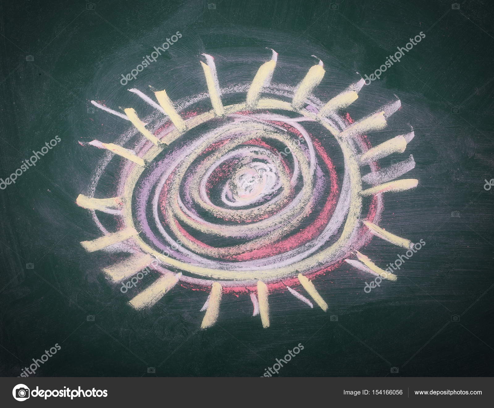 Sun on chalkboard blackboard texture with copy space Stock Photo by ...