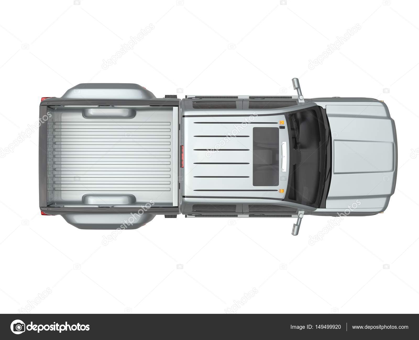 Silver metallic pickup truck - top view Stock Photo by ©Trimitrius ...