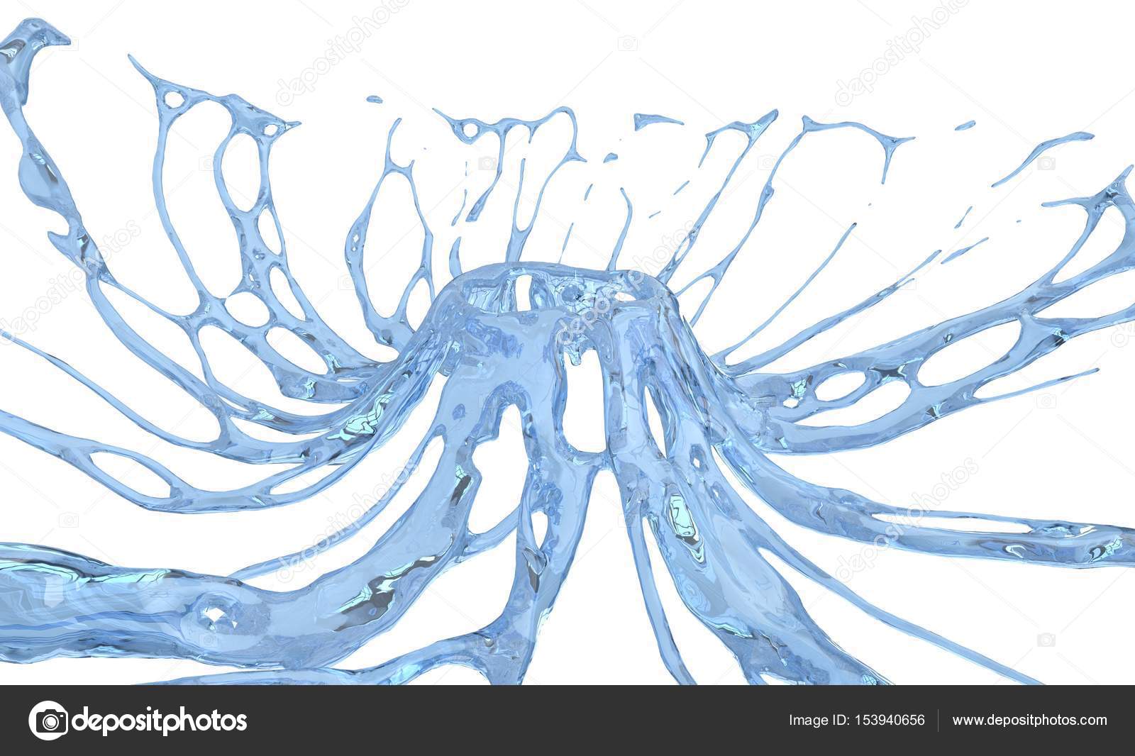 Big water crown splash with high surface tension - extreme closeup shot ...