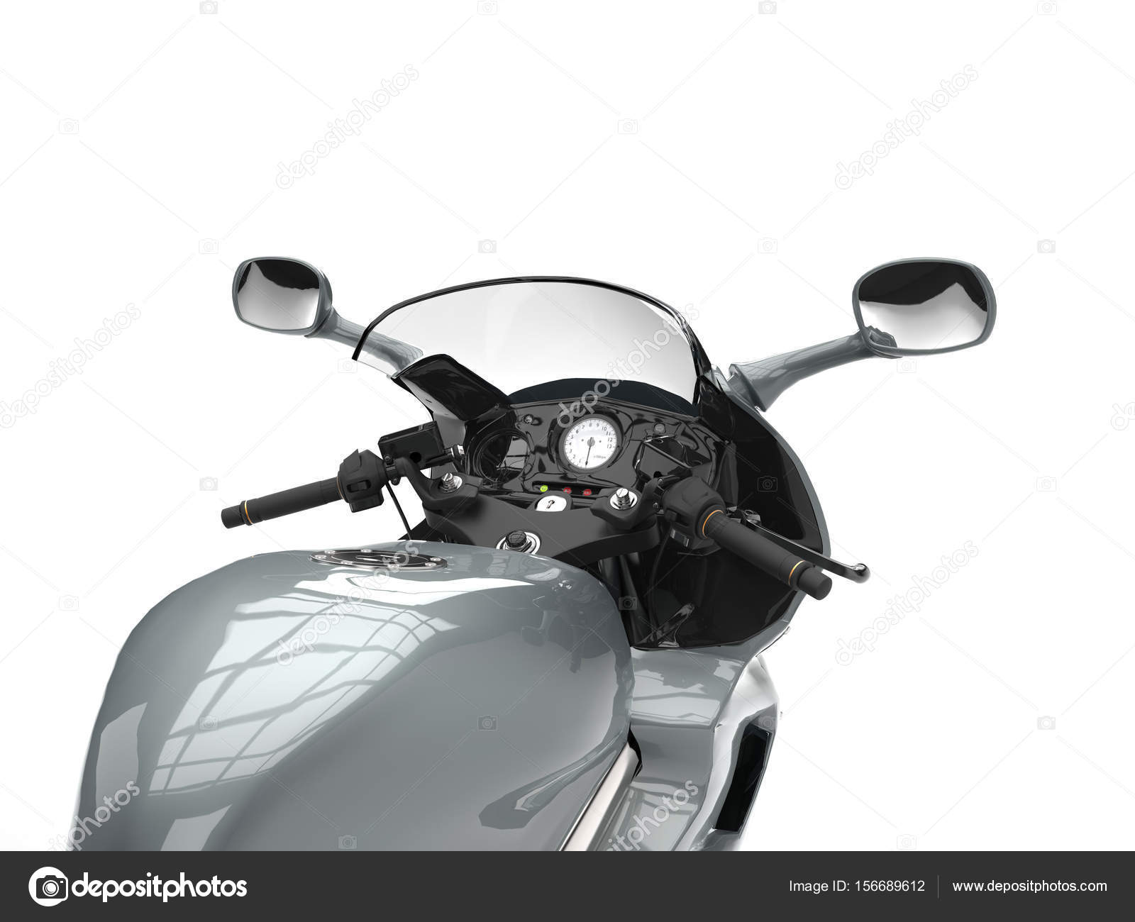 Grey modern motorcycle - rider point of view — Stock Photo © Trimitrius ...