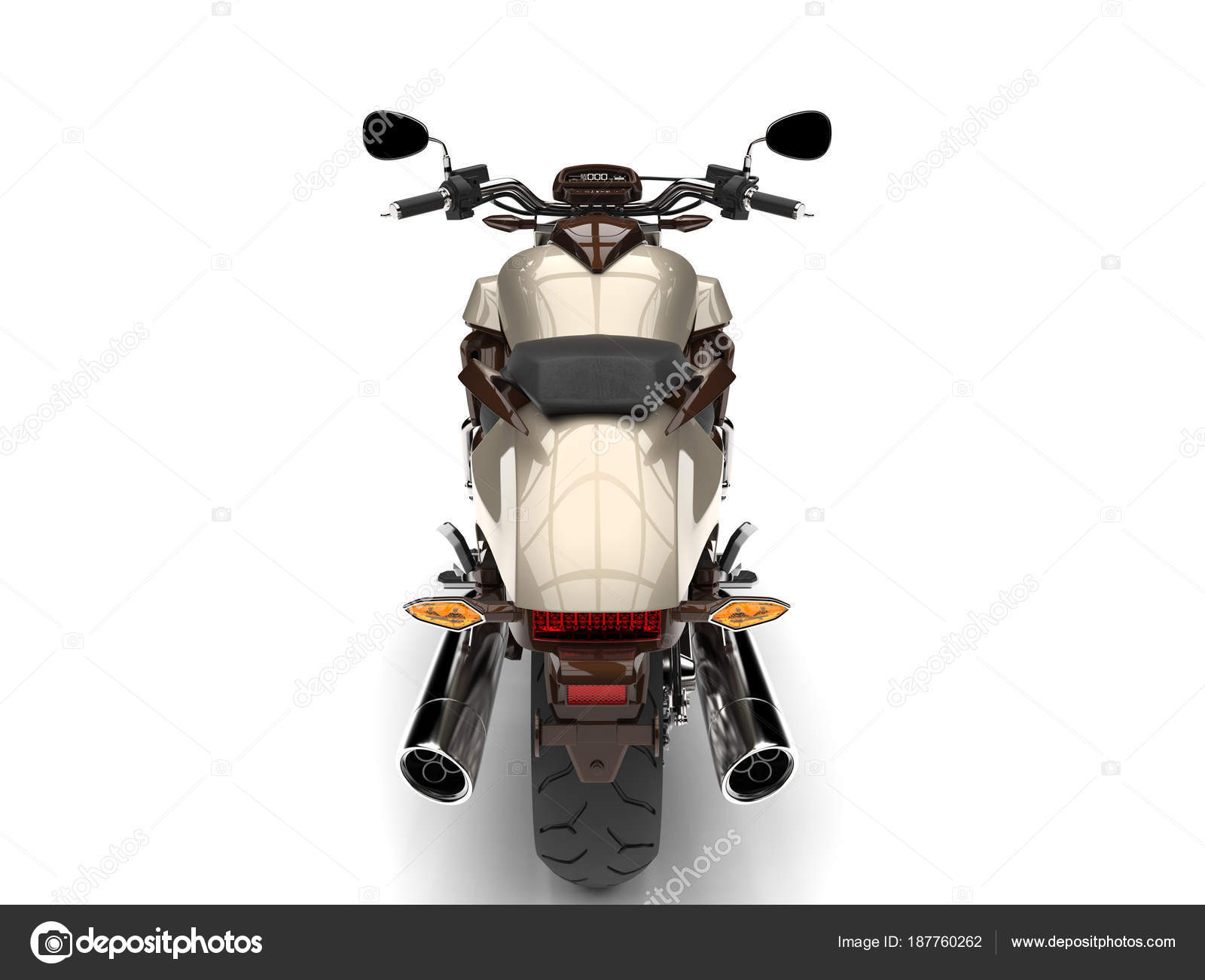 Classy Metallic Gold Chocolate Brown Modern Chopper Bike — Stock Photo ...