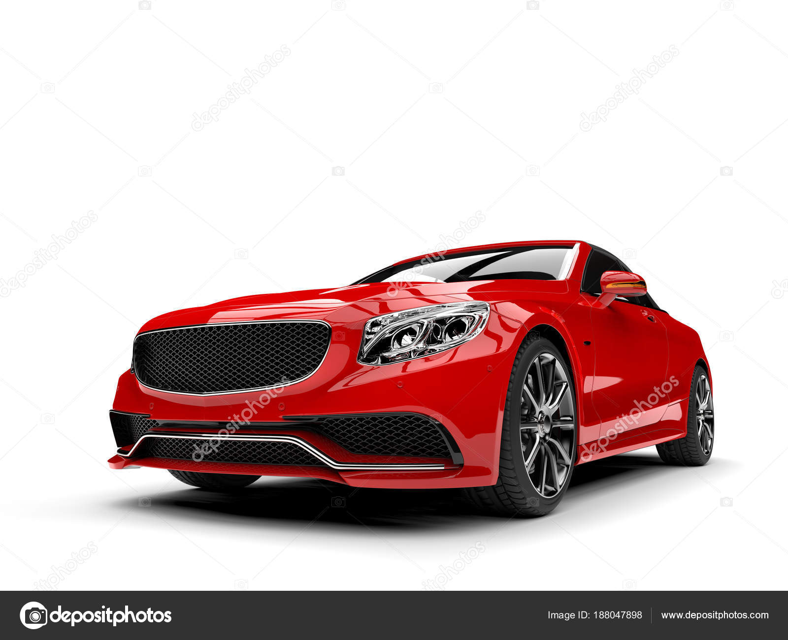 Beautiful Red Luxury Modern Convertible Car Front Closeup Shot — Stock ...
