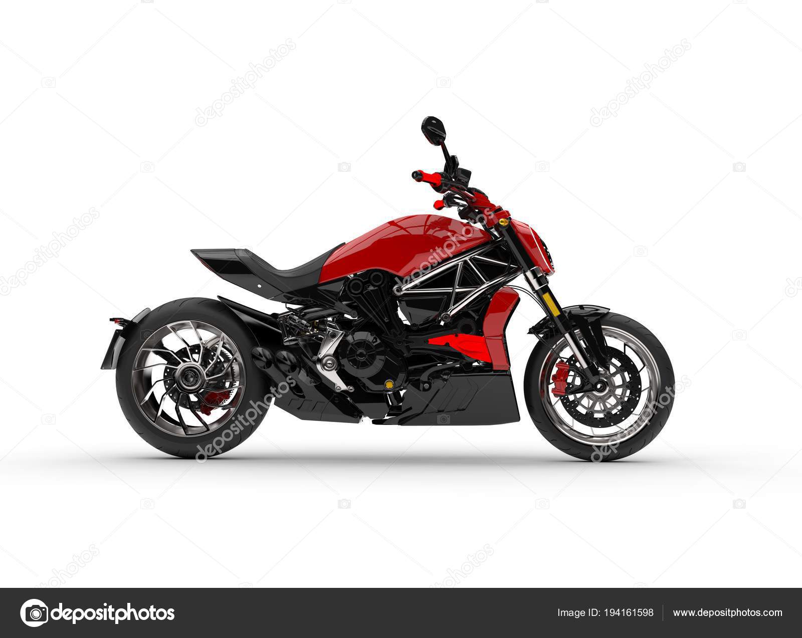Moderna Motocicleta Roja Potente Vista Lateral — Foto de stock ...