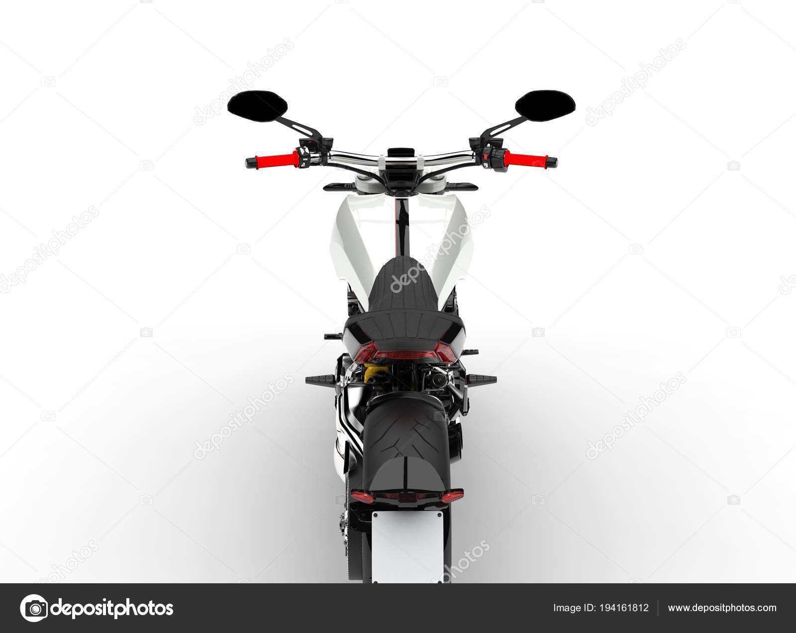 Base White Modern Powerful Motorcycle Back View Cut Shot — Stock Photo ...