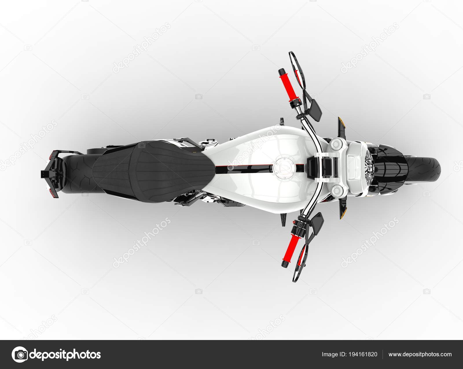 Base White Modern Powerful Motorcycle Top View Stock Photo by ...