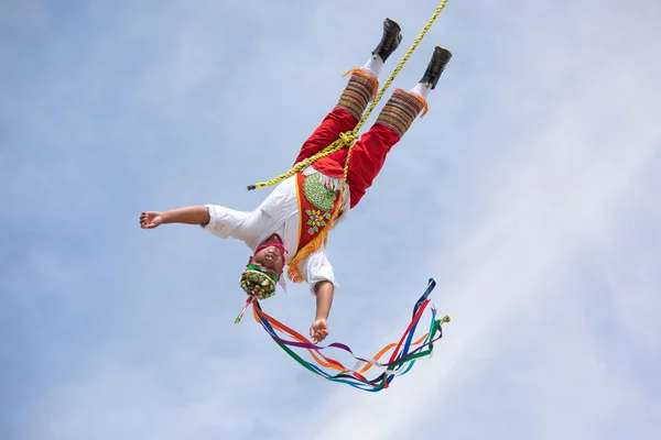 Voladores performing flying men show. - Stock Image - Everypixel