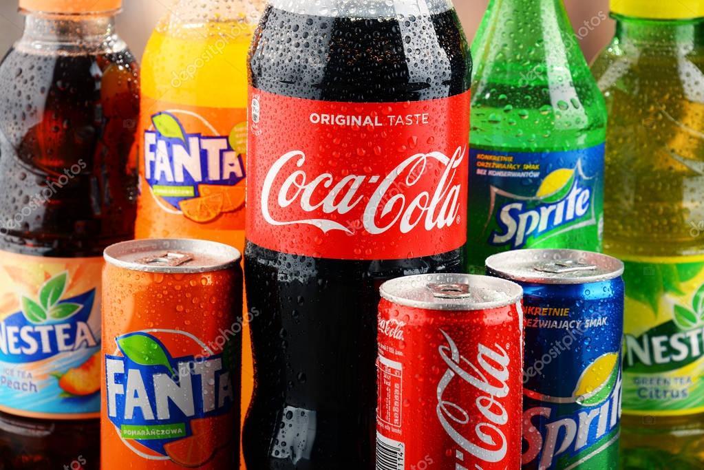 Bottles of assorted Coca Cola Company soft drinks – Stock Editorial ...