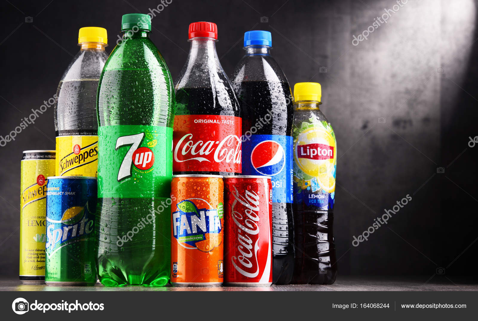 Bottles and cans of assorted global soft drinks – Stock Editorial Photo ...