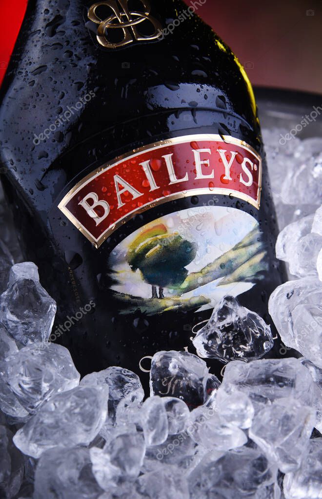 Botella de Baileys Irish Cream en cubo con hielo picado 2023