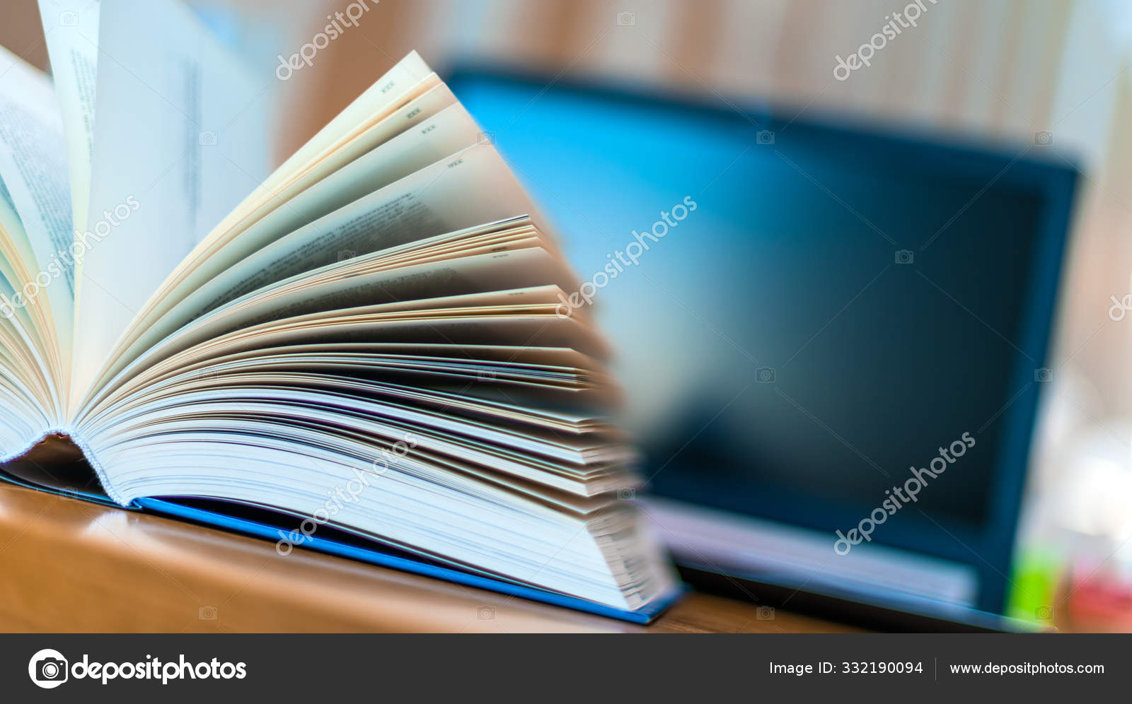 Open book lying on the table in the library Stock Photo by ©monticello ...
