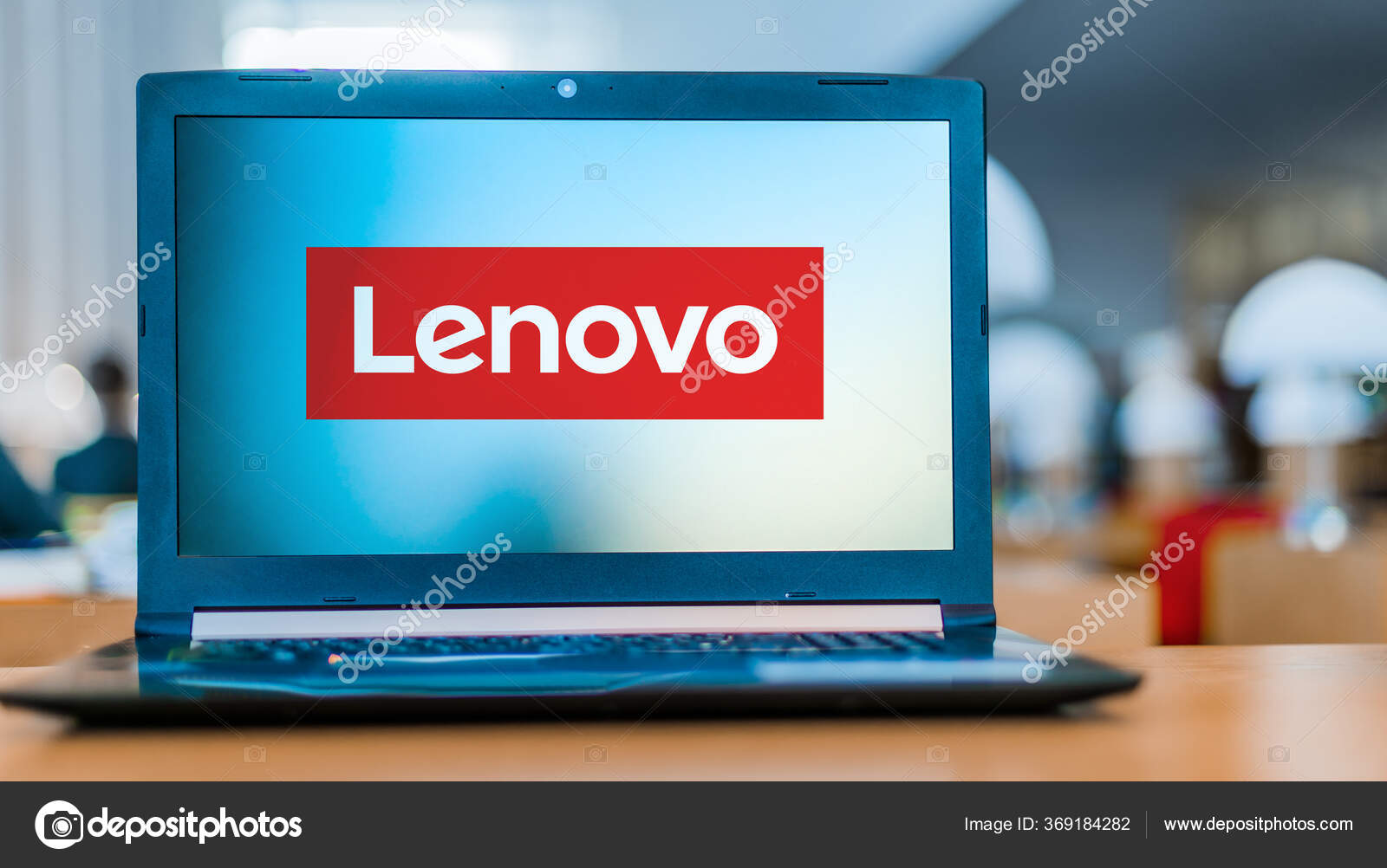 Poznan Pol Mar 2020 Laptop Computer Displaying Logo Lenovo ...