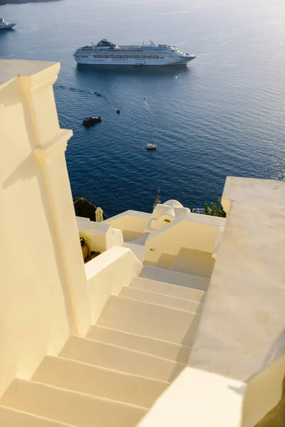 Cruise Ships Port City Thira Island Santorini Greece 2019 – Stock ...