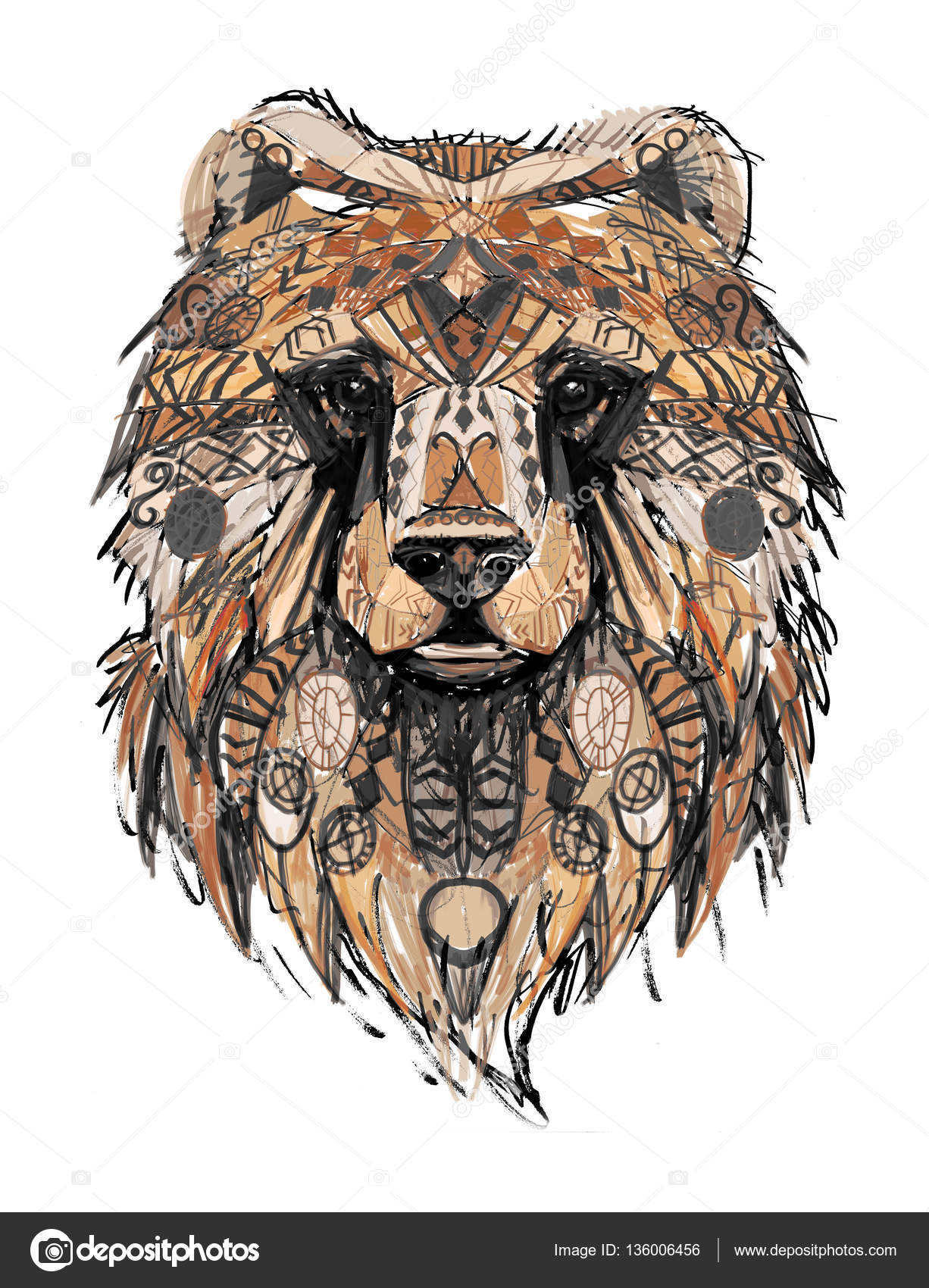 Bear head pattern Stock Illustration by ©tanshy #136006456