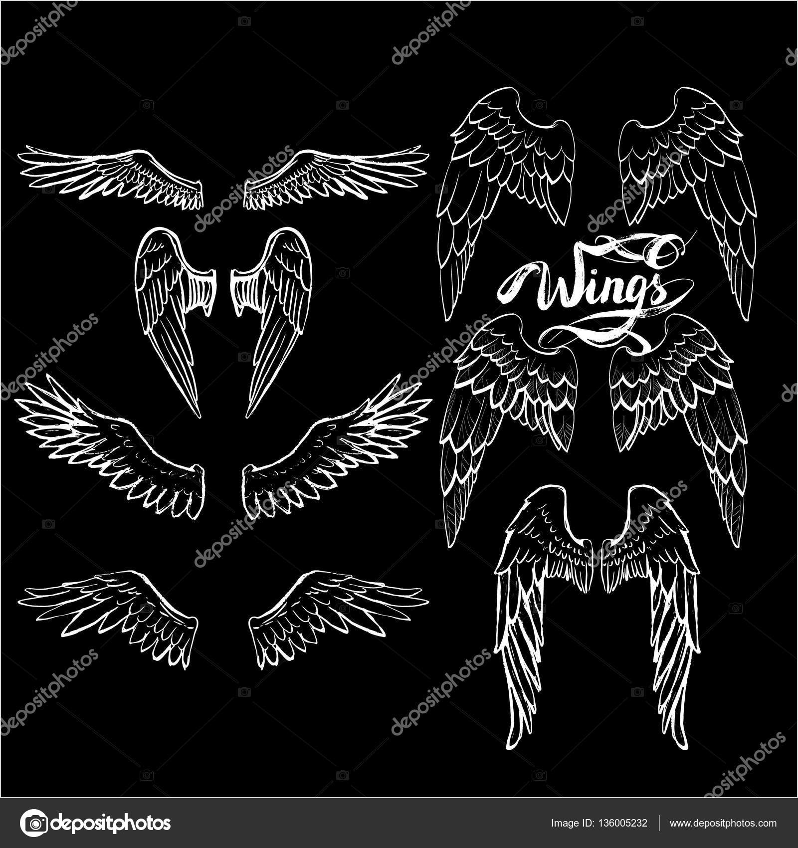 Ángel alas vector, letras, dibujo Vector de stock #136005232 de ©tanshy