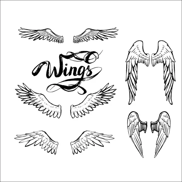 Ángel alas vector, letras, dibujo Vector de stock #136005232 de ©tanshy