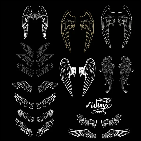 Ángel alas vector, letras, dibujo Vector de stock #136005266 de ©tanshy