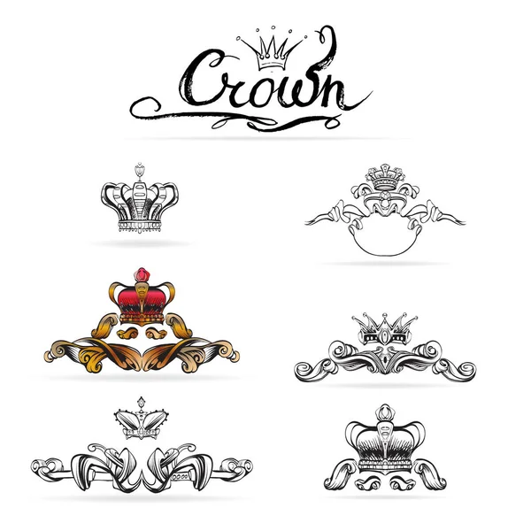 Crown vector, decorative elements in vintage style for decoration ...