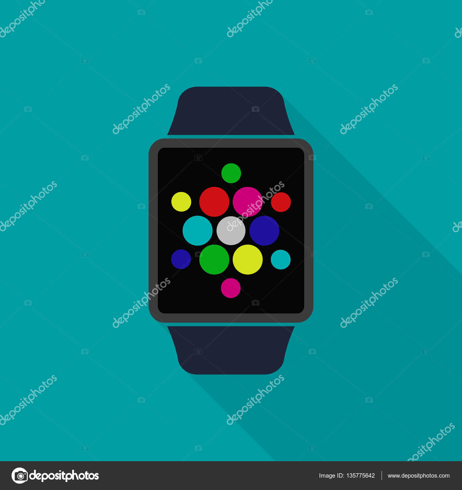 Smart watch icon with application apps symbol. Vector Stock Vector ...