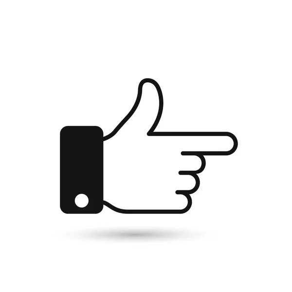 Point finger direction black icon. Man hand gesture pictogram. Vector ... Point finger direction black icon. Man hand gesture pictogram. Vector ...