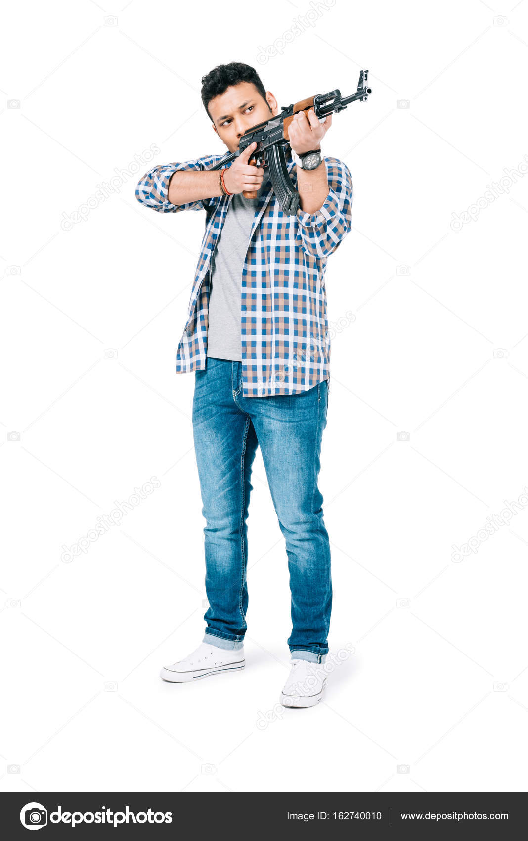 Afro-americano homem com rifle — Foto © DimaGavrish #162740010