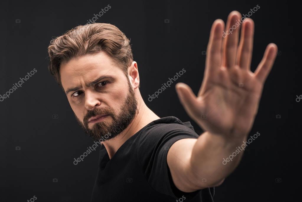 Angry bearded man | Angry bearded man — Stock Photo © TarasMalyarevich ...