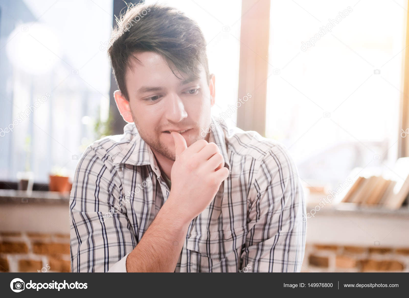 Young thoughtful man — Stock Photo © TarasMalyarevich #149976800 Young thoughtful man — Stock Photo © TarasMalyarevich #149976800
