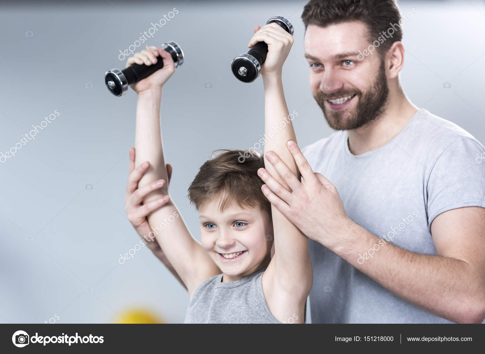 Boy training with coach — Stock Photo © TarasMalyarevich #151218000