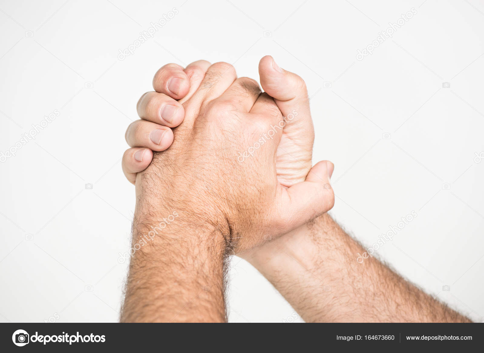 Man holding hands in triumph — Stock Photo © TarasMalyarevich #164673660