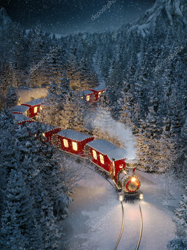 Amazing cute christmas train Stock Photo by ©Vadmary 128677058