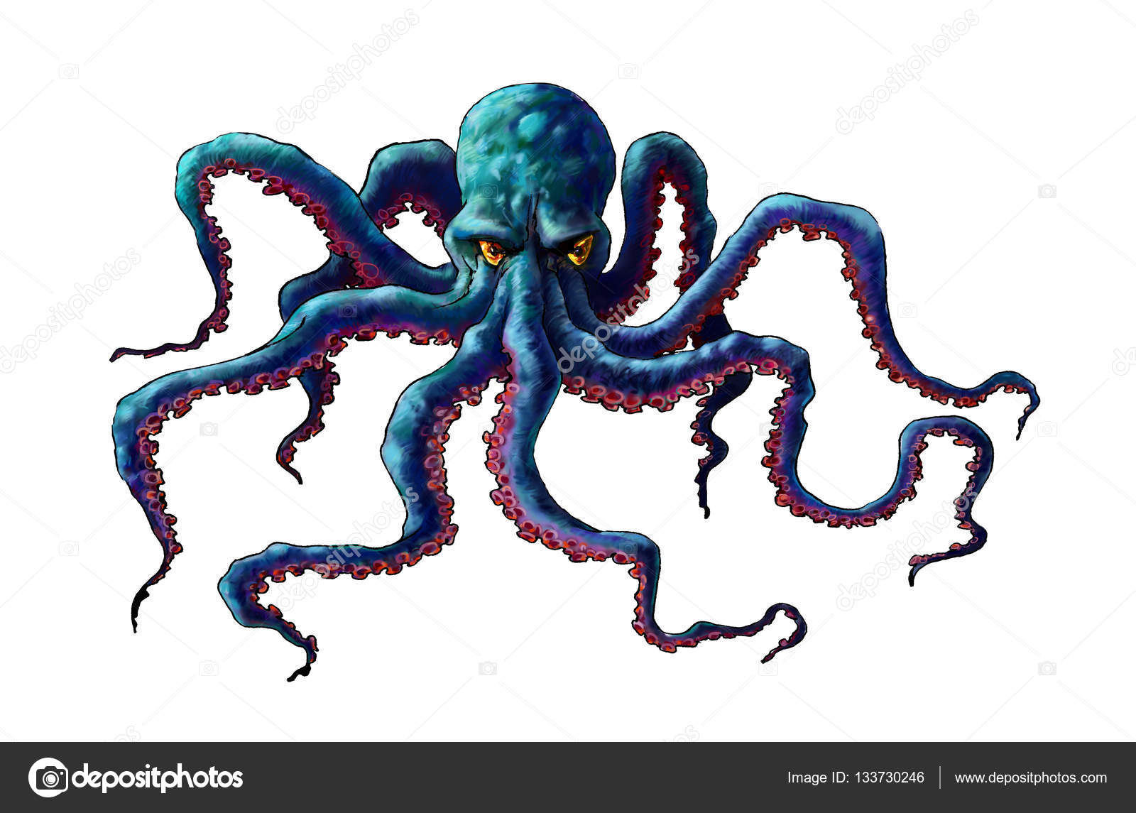 Figure sea monster , giant octopus. Stock Illustration by ©lomakaster ...