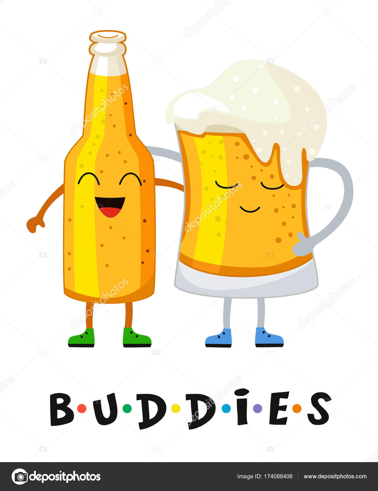Cartoon Drinking Buddies