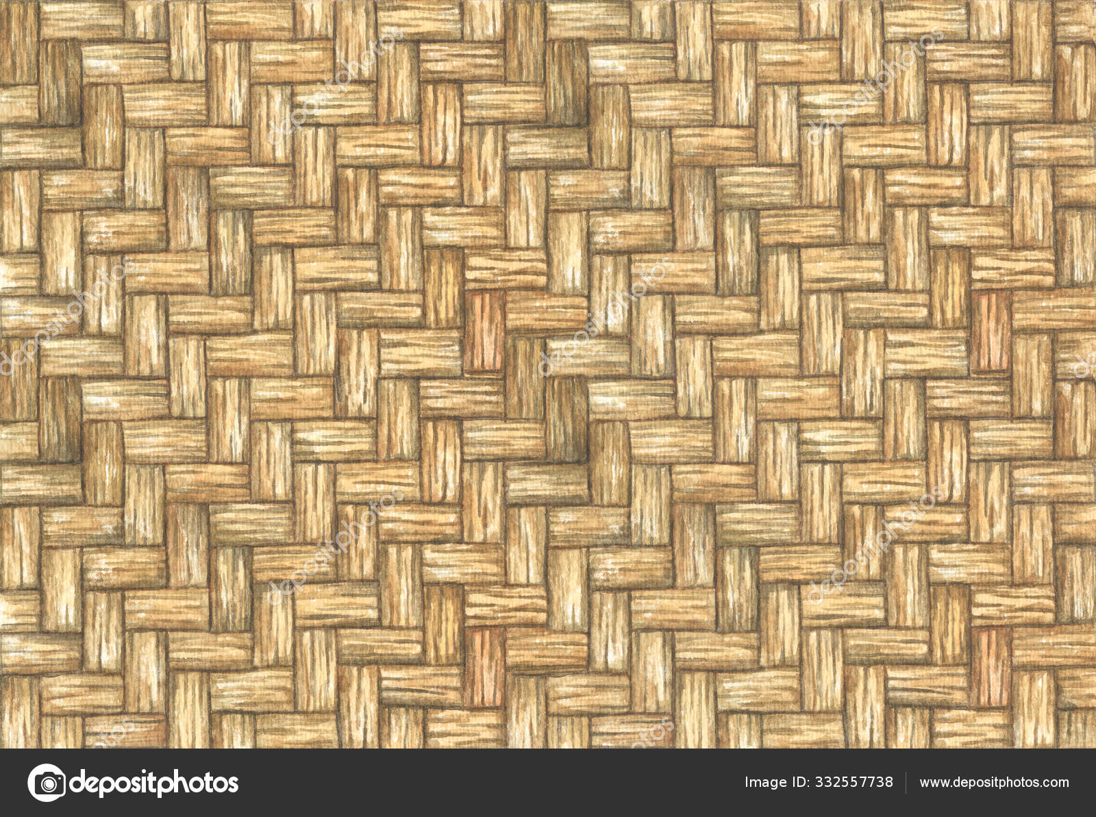 Old rattan weave texture, Watercolor illustration. Stock Photo by ...